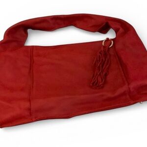 Maxon | Bags | Maxon Collection Red Suede Tassel Hobo Shoulder Bag Boho ...